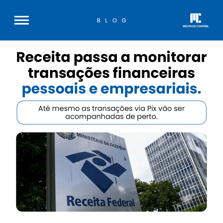 Receita passa a monitorar Pix - Múltiplos Contábil